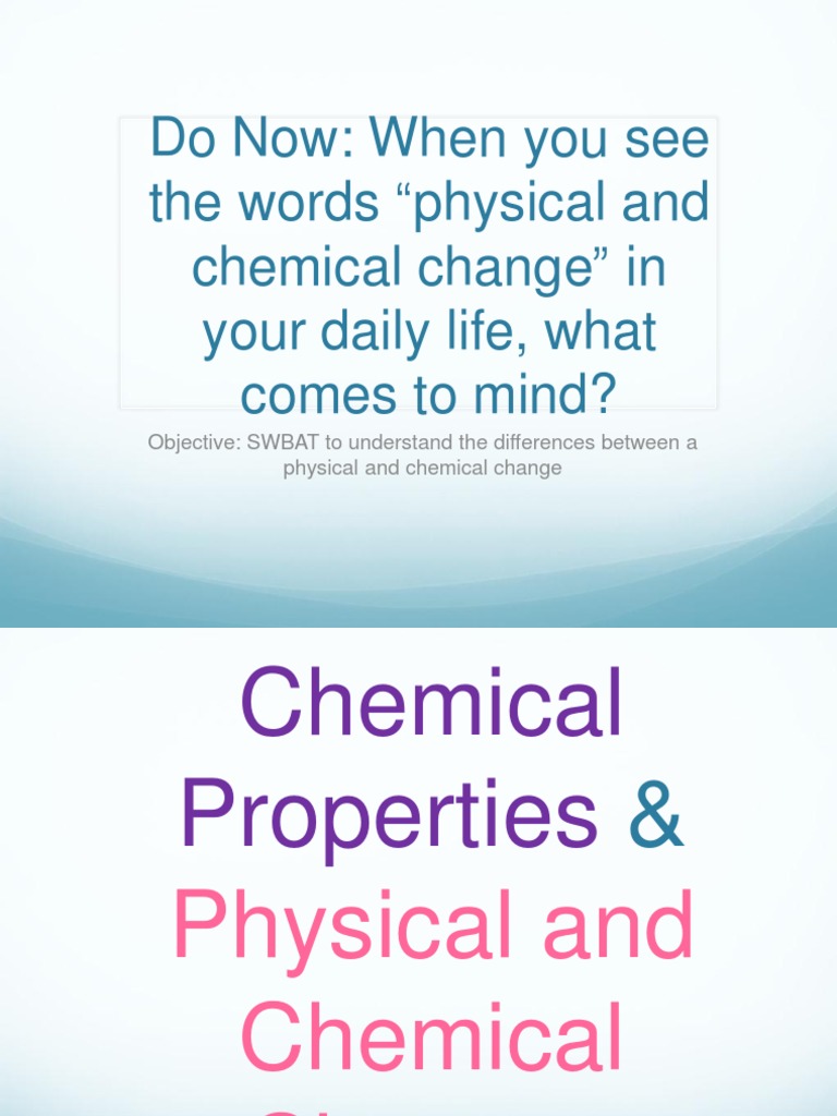 7th Grade-Physical or Chemical-Change | PDF | Chemical Substances ...