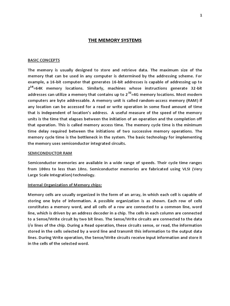 Memory Systems | PDF | Dynamic Random Access Memory | Computer Data Storage