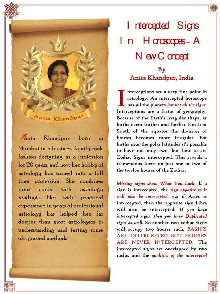 Intercepted Signs in Horoscopes A New Concept B W | PDF | Astrological ...