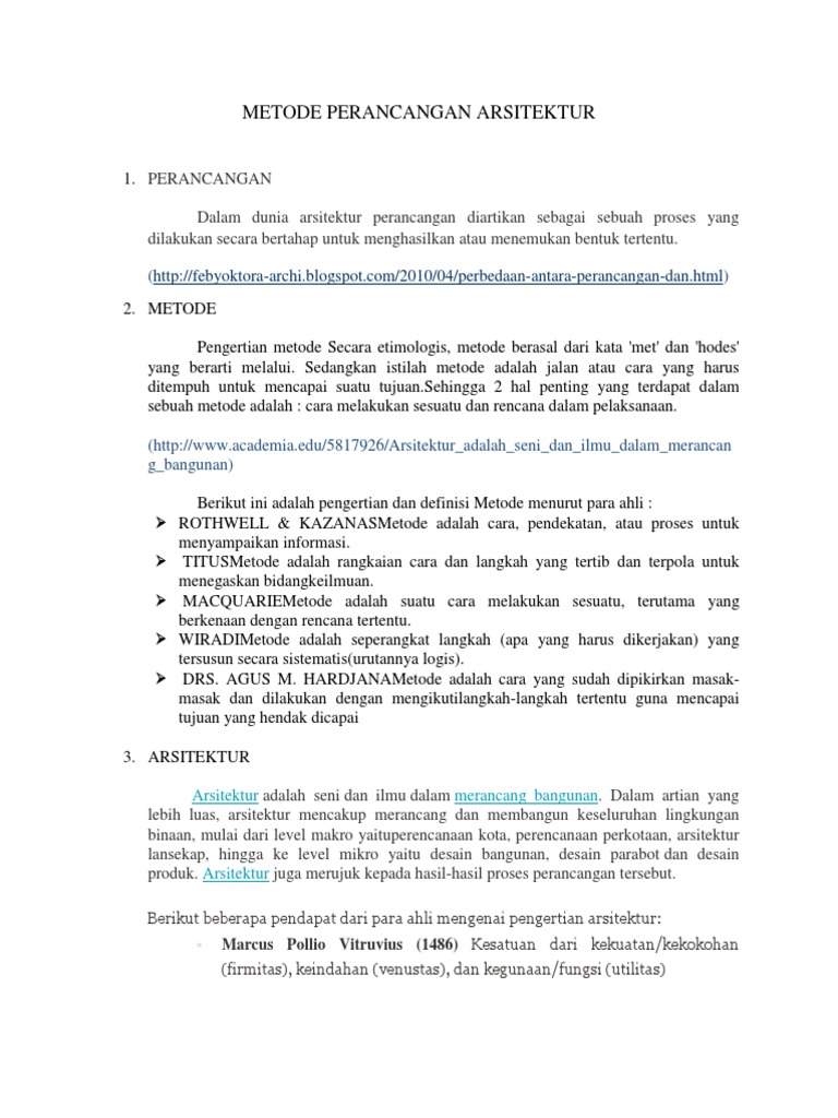 Metode Perancangan Arsitektur | PDF