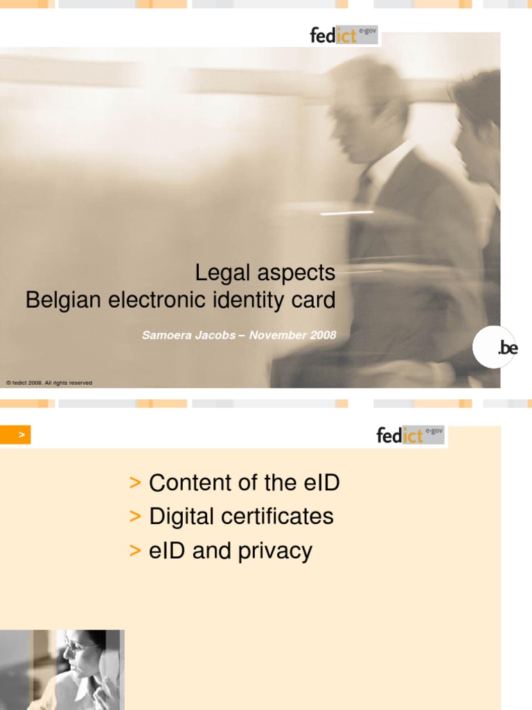 Legal Aspects Belgian Electronic Identity Card: Samoera Jacobs ...