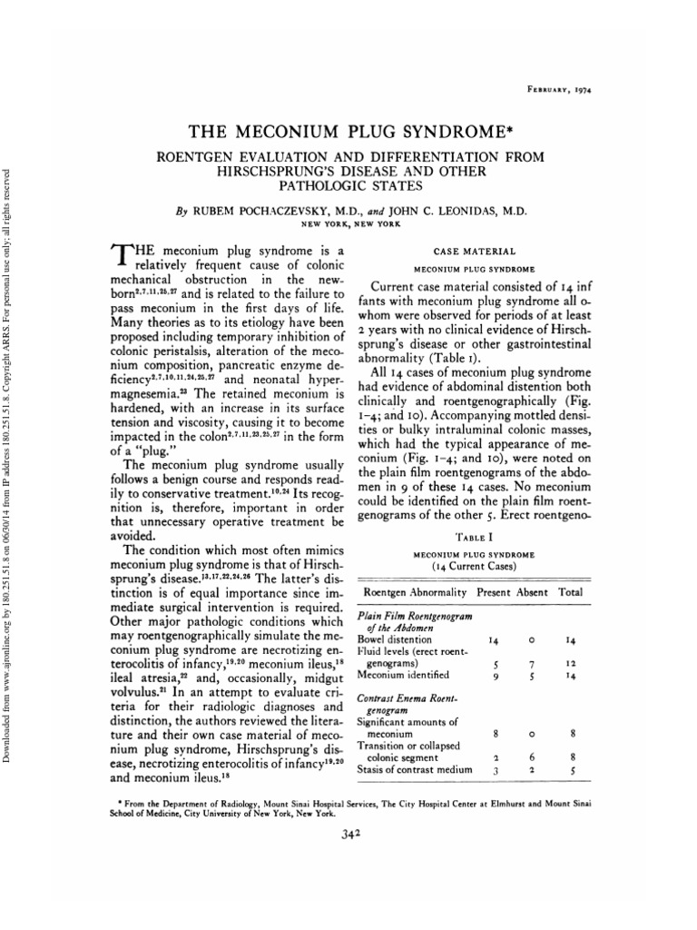 THE Meconium Plug Syndrome : Pathologic States | PDF | Gastroenterology ...