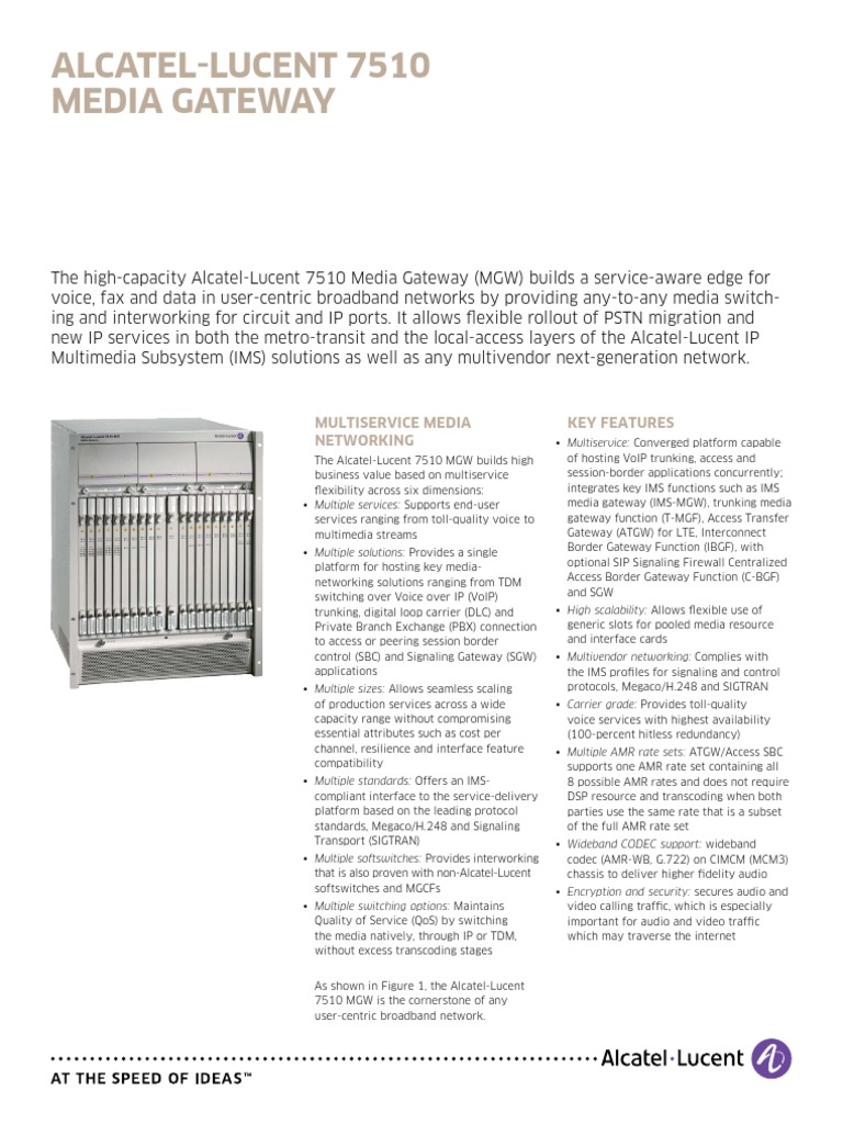 7510 MGW EN Datasheet PDF | PDF | Ip Multimedia Subsystem | Voice Over Ip