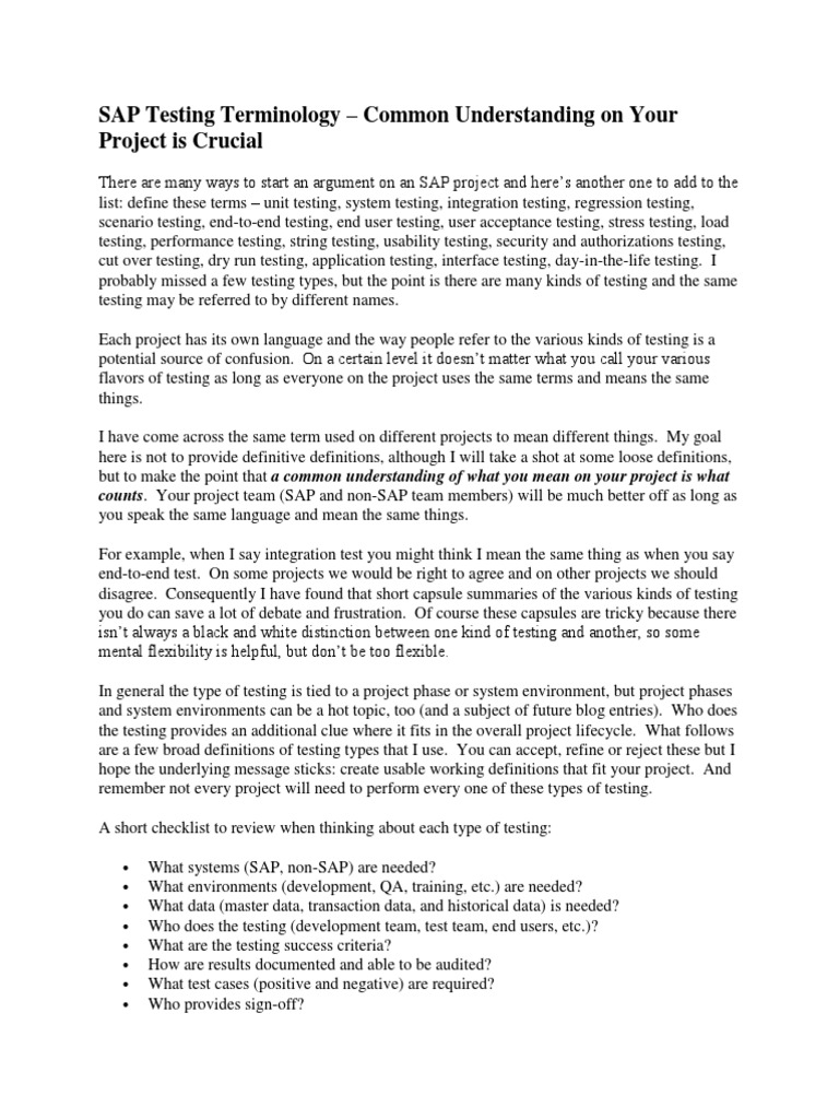 SAP Tests | PDF | Software Testing | Business Process