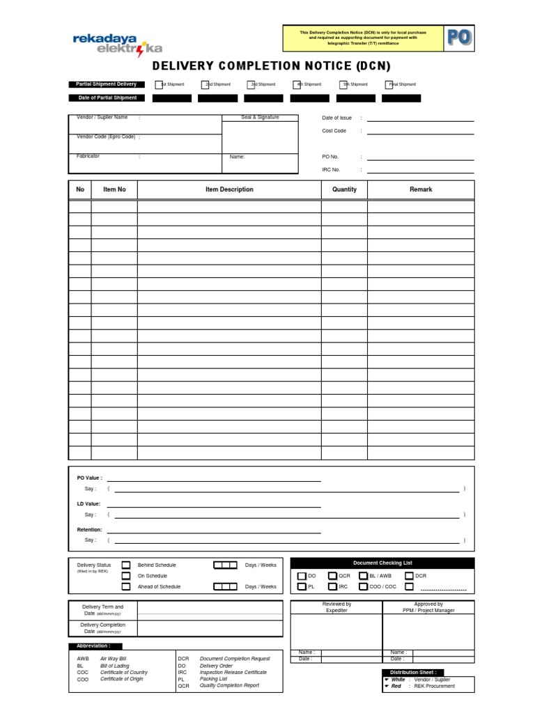 Form DCN | PDF | Business