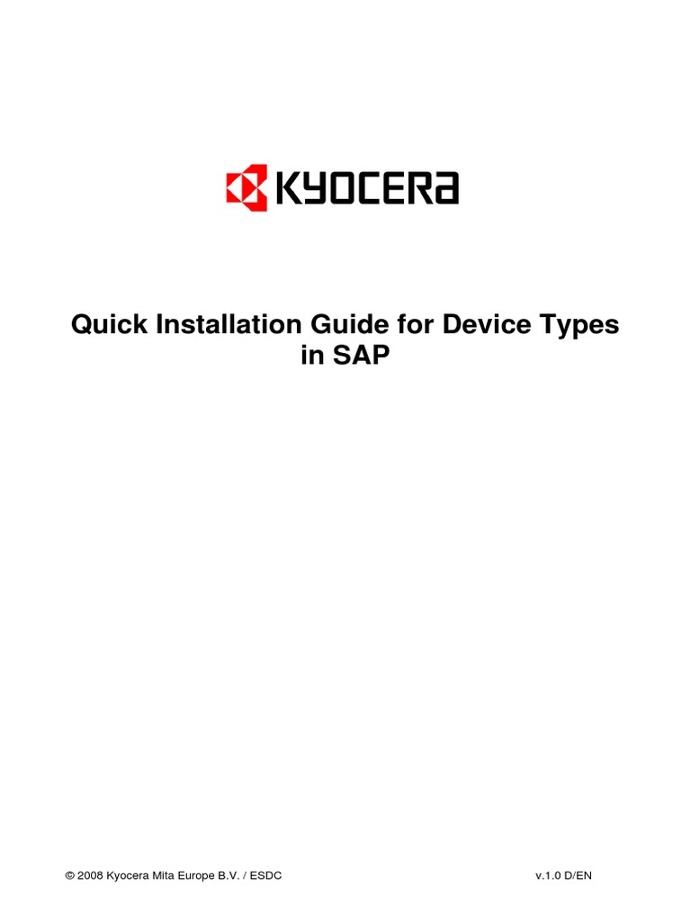SAP DeviceTypeQuickInstall en v10 | PDF | Typefaces | Microsoft Windows