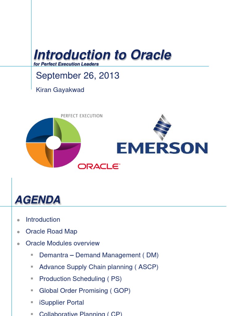 Oracle Introduction for Perfect Execution | PDF | Supply Chain ...