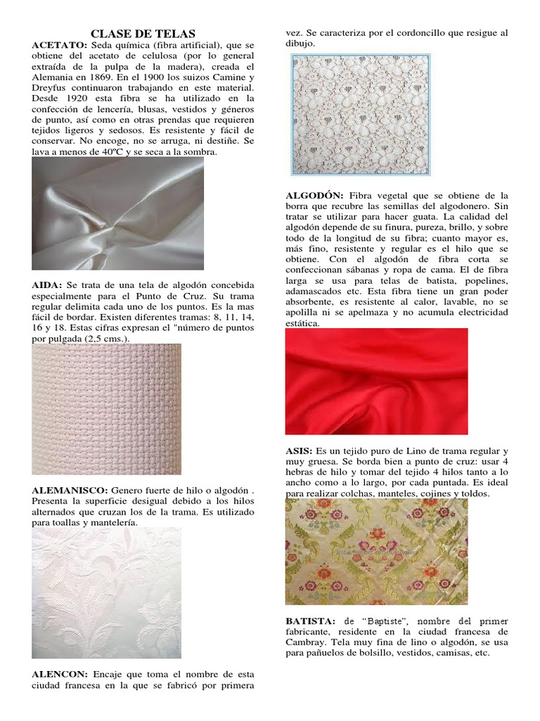 Clase de Telas | PDF | Seda | Textiles