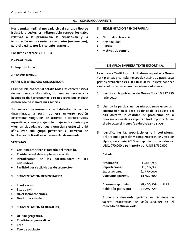 01 Consumo Aparente | PDF | Exportaciones | Población