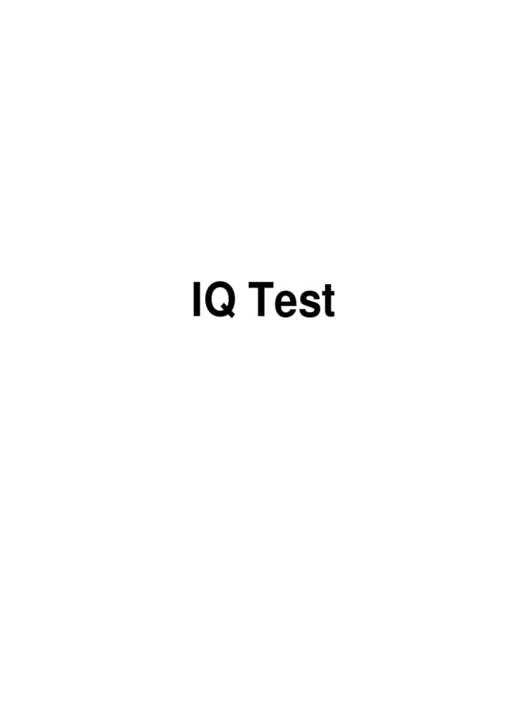 IQ Test | PDF