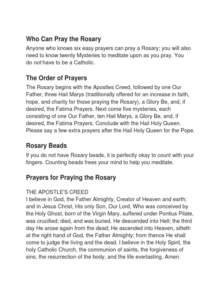 A Comprehensive Guide to Praying the Rosary: The Prayers, Mysteries ...