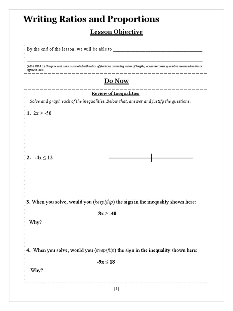 Writing Ratios and Proportions | PDF | Ratio | Numbers