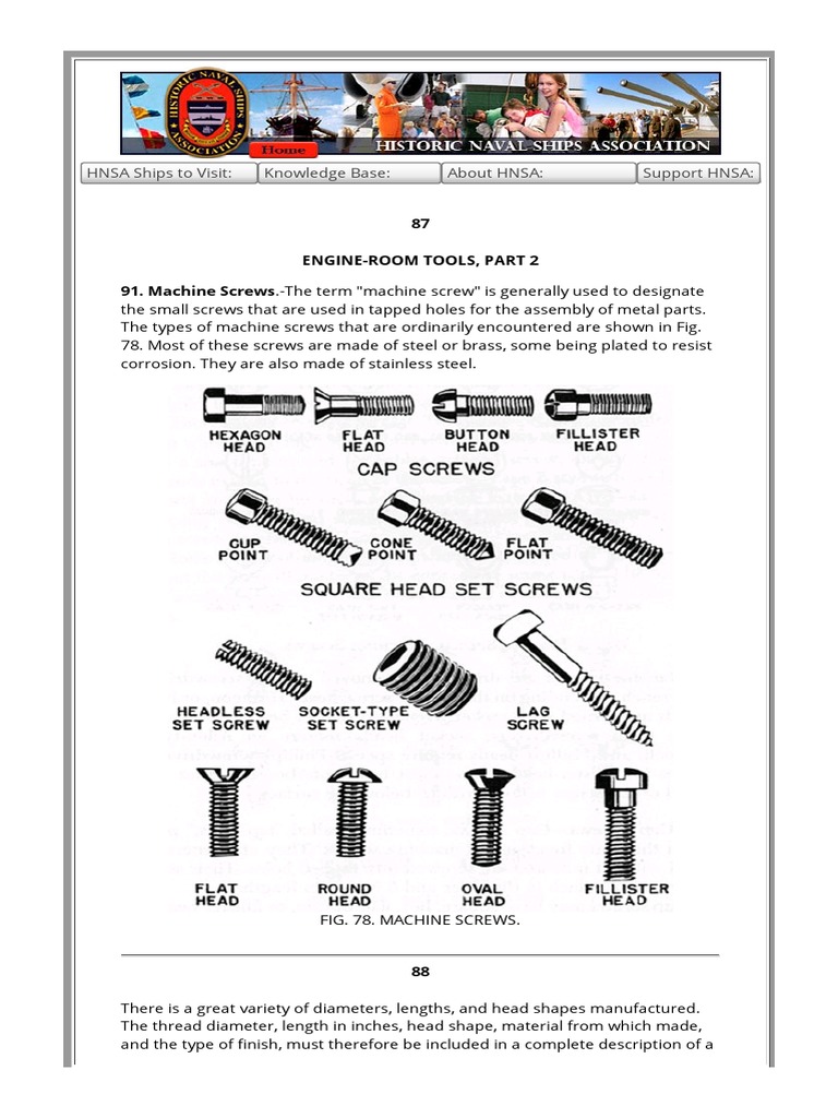 Engine Room Tools Part 2 | PDF | Screw | Rivet