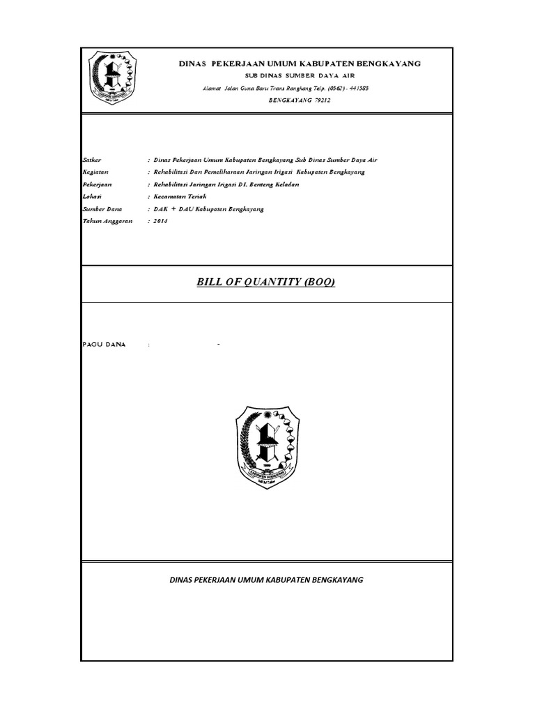 Contoh Boq | PDF