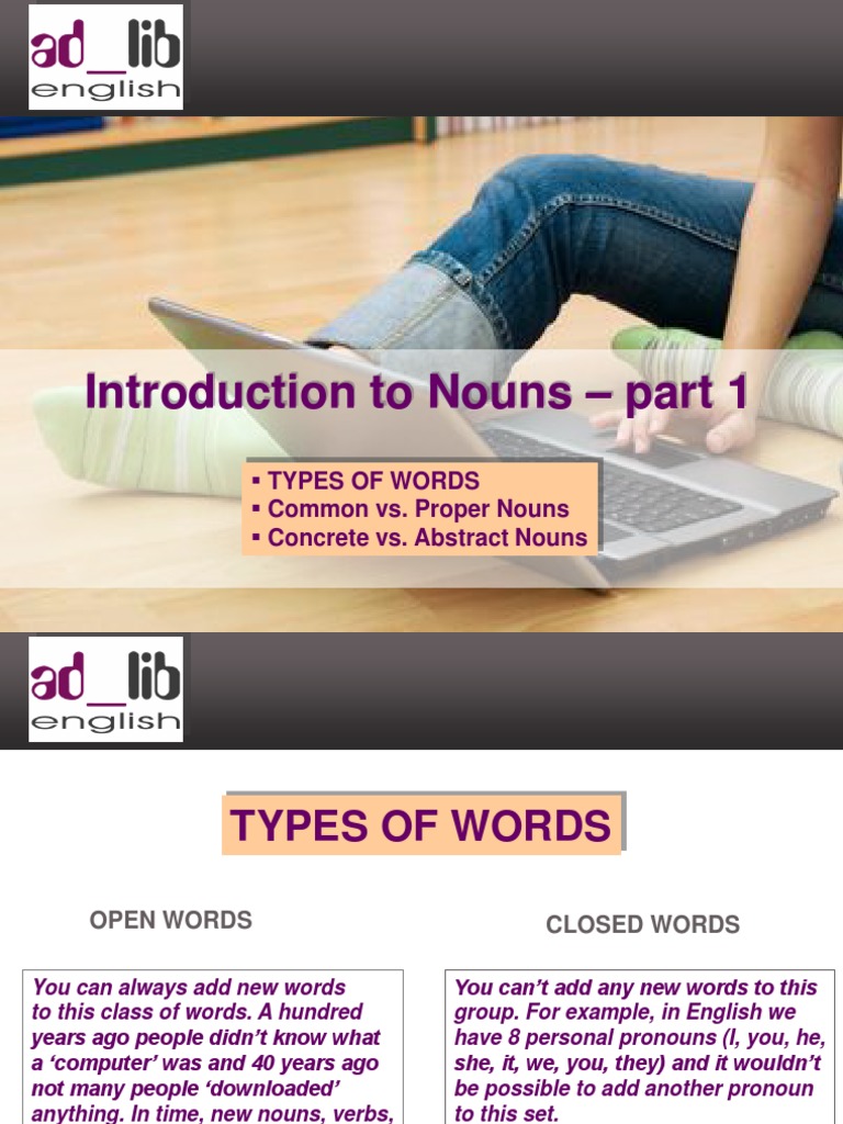 Introduction To Nouns - Part 1: Types of Words Common vs. Proper Nouns ...