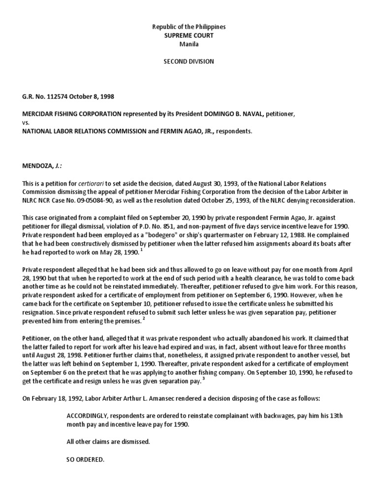 Labor Case 3 (Field Personnel) | PDF | Employment | Labour Law