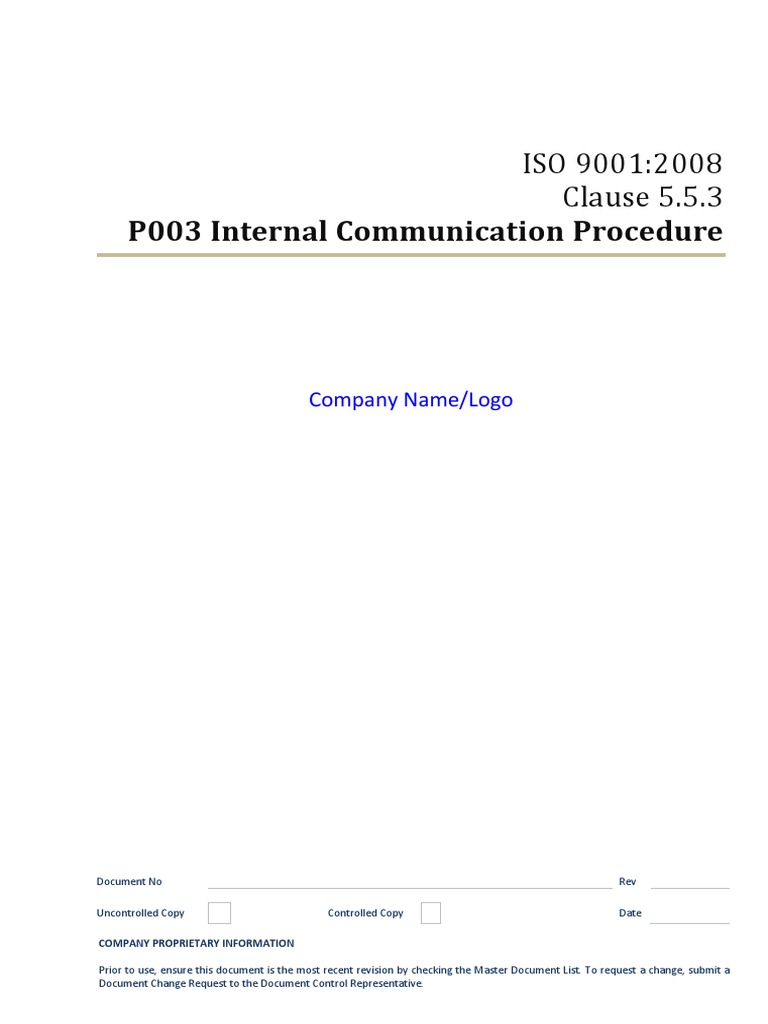 Internal Communication Procedure Summary | PDF | Quality Management ...