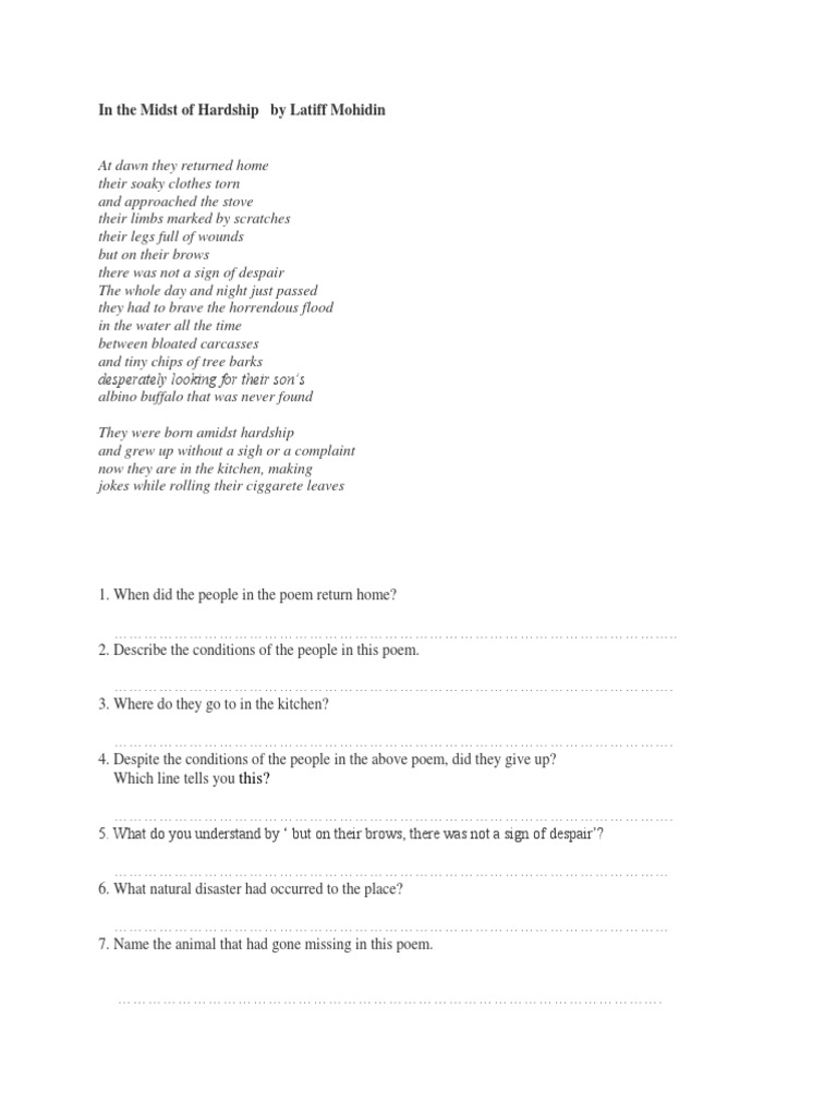 Resilience in the Face of Hardship: A Poem About Overcoming Adversity ...