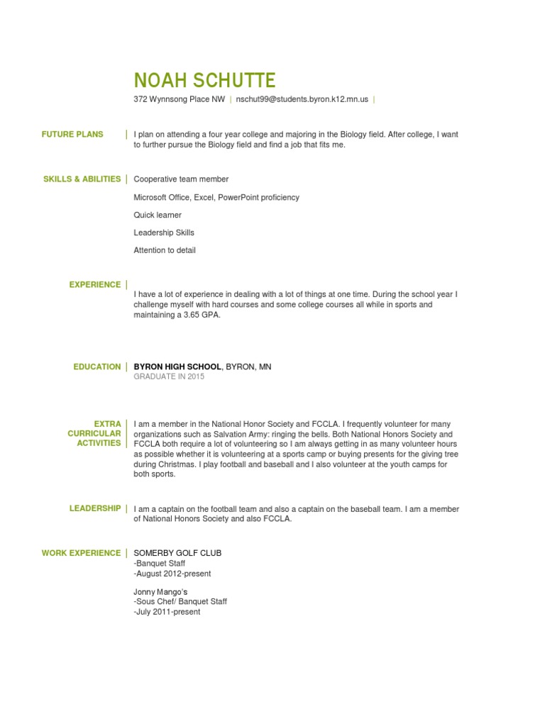 Noah Resume | PDF | Career & Growth