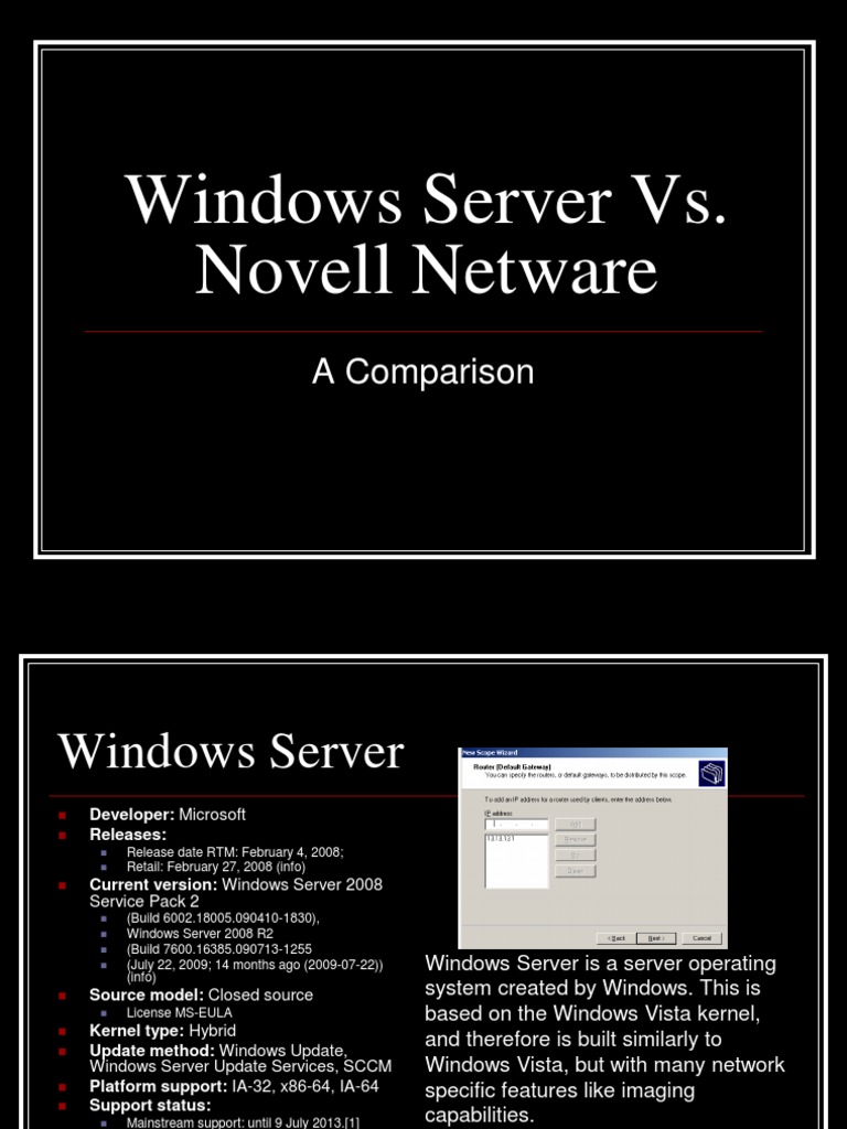 Windows Server Novell Netware | PDF | Games & Activities | Computers