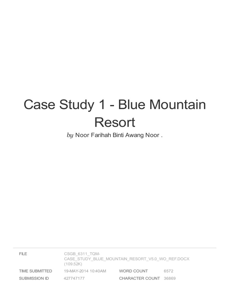 Blue Mountain Resort Case Study | PDF | Information Science | Computing