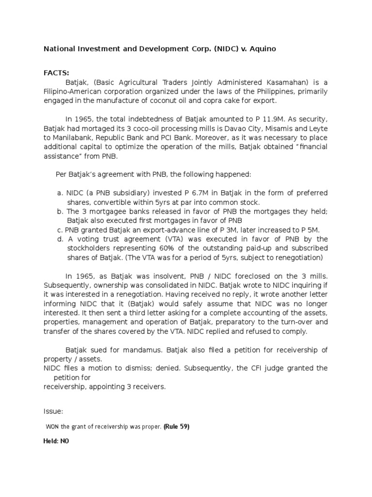 Nidc V Ca | PDF | Receivership | Foreclosure