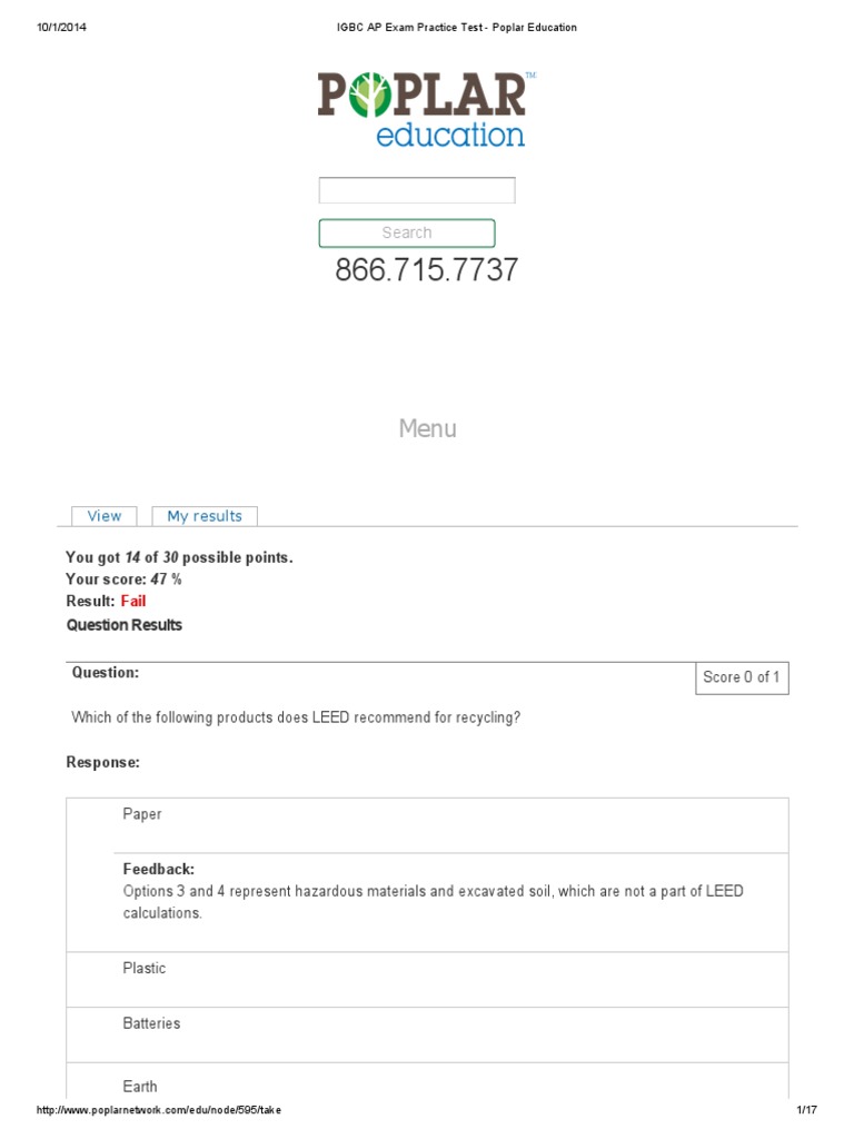 IGBC AP Exam Practice Test - Poplar Education | PDF ...