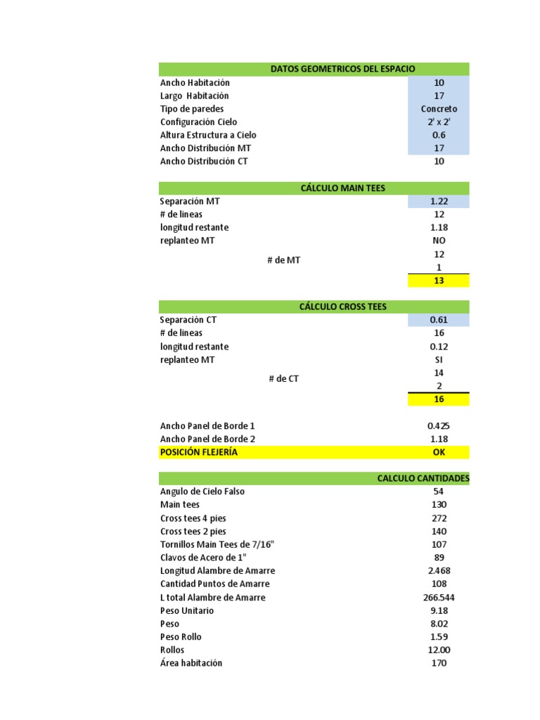 Calculadora Materiales Cielo Falso | PDF | Observación científica | El ...