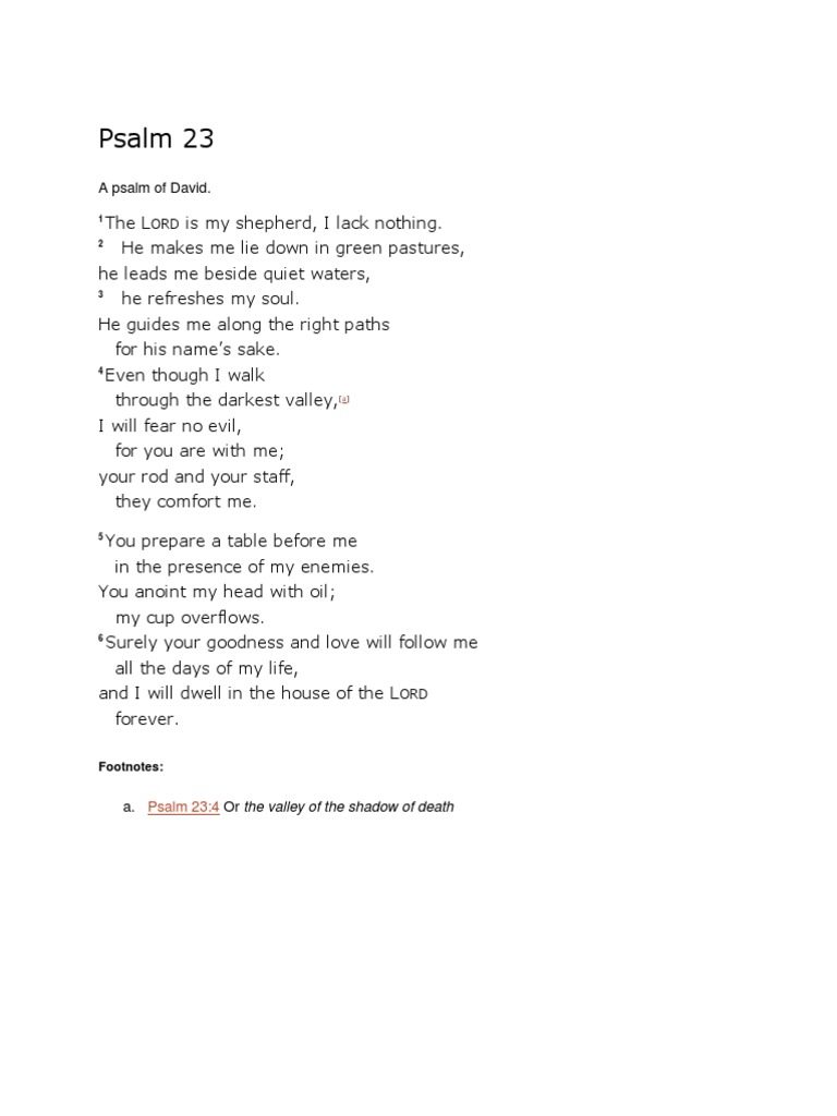 Psalm 23 NIV | PDF