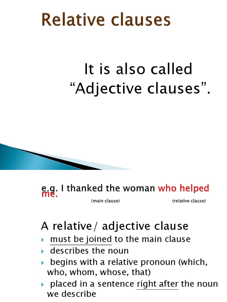Adjective Clauses | PDF | Noun | Clause