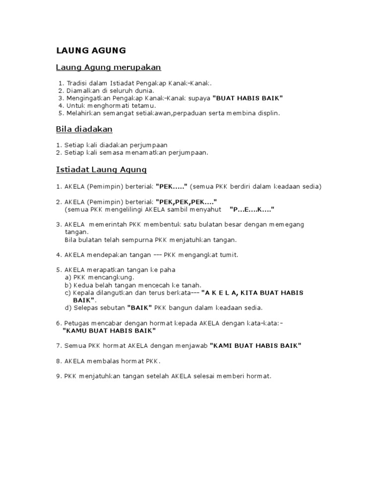 Aktiviti Laung Agung Untuk Pengakap Kanak-Kanak | PDF