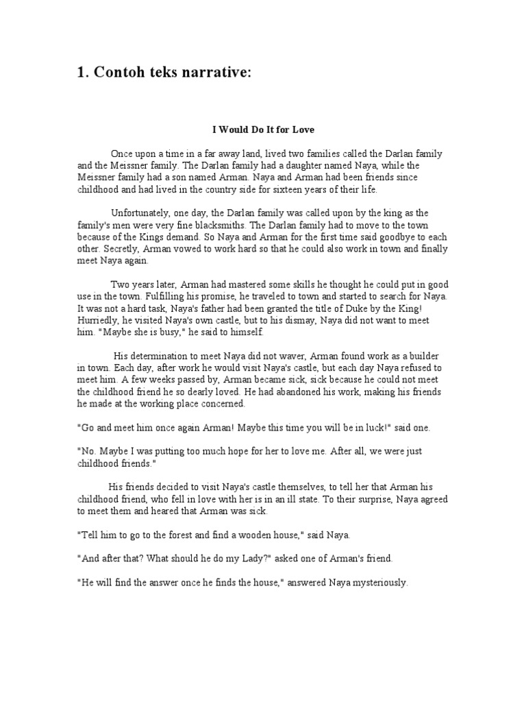 Contoh Teks Narrative:: I Would Do It For Love | PDF | Loch Ness ...