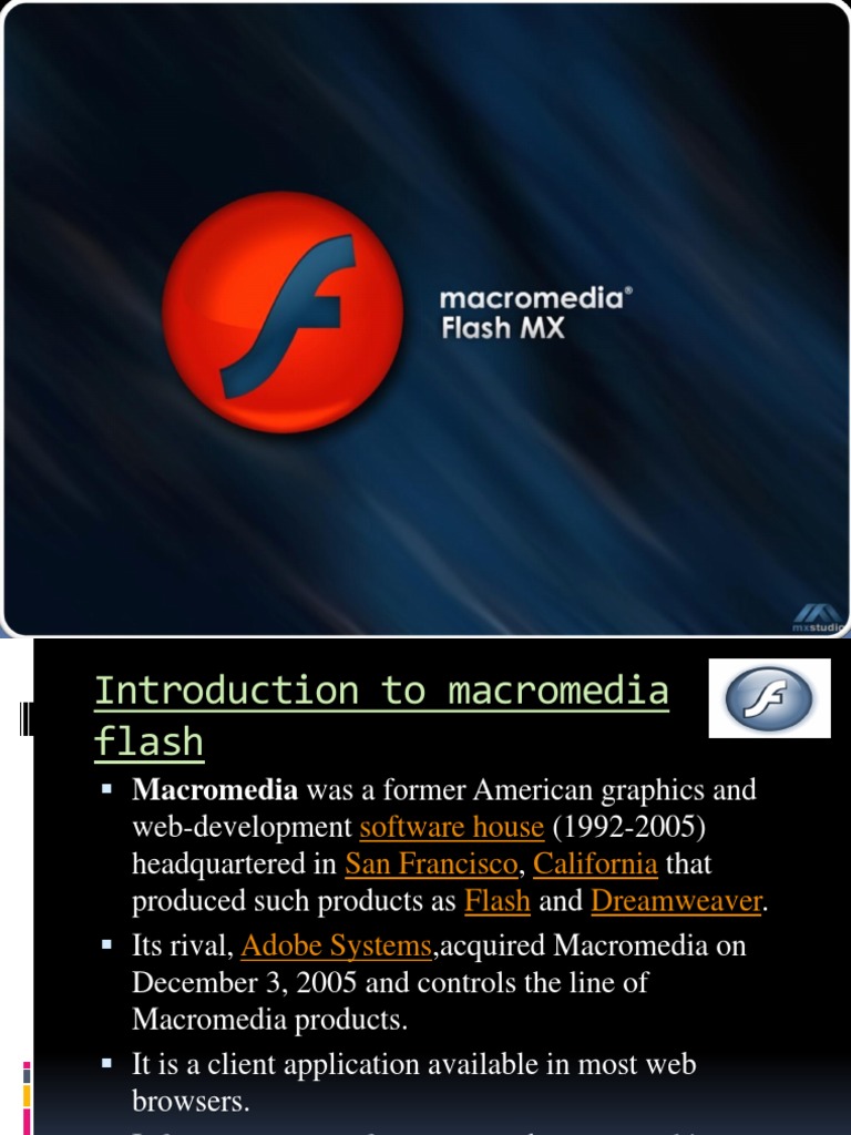 Introduction to Macromedia Flash in 40 Characters | PDF | Adobe Flash | Software