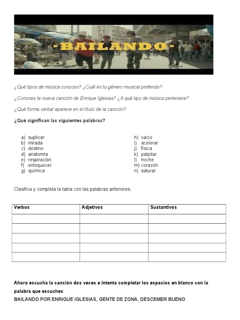 Bailando-Enrique Iglesias Indefinido | PDF | Ocio | Entretenimiento ...