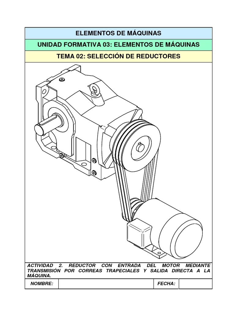 UF03-TEMA02-Actividad 2 - Selección de Reductores | PDF | Máquinas ...