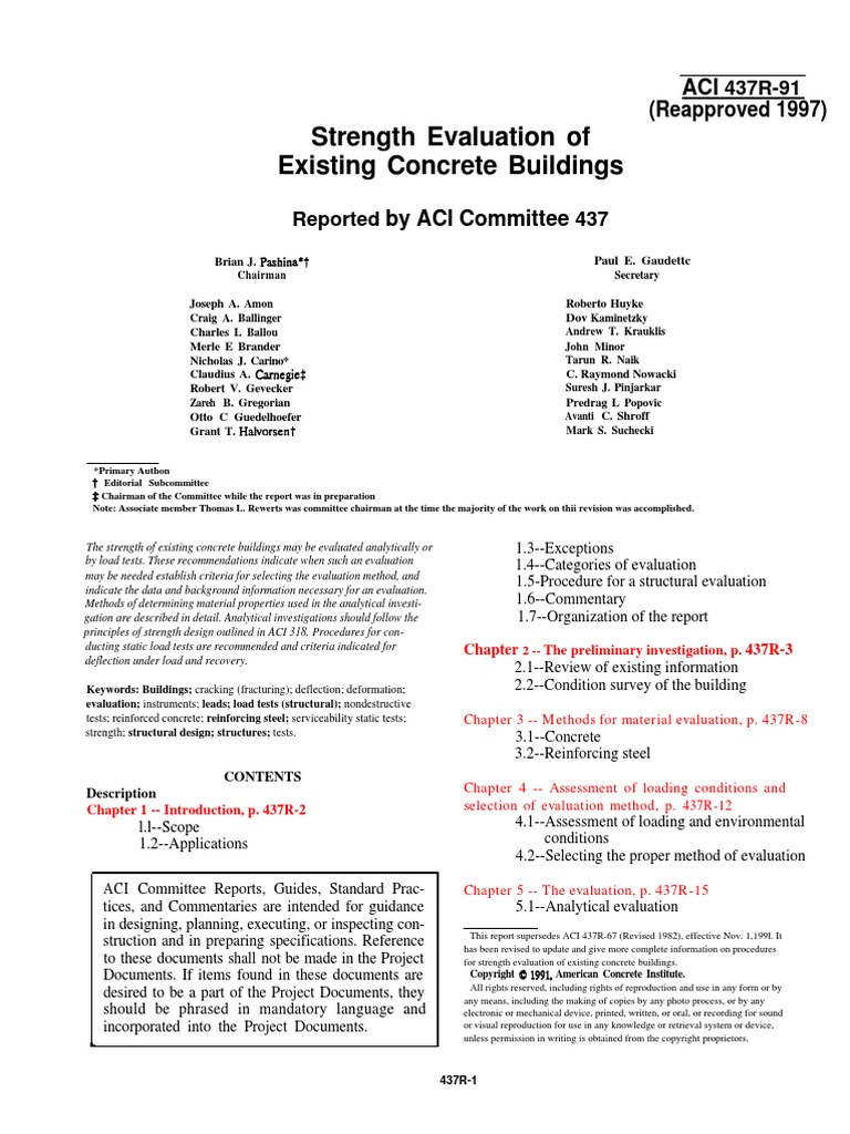 ACI 437 R - 91 American Concrete Institute | PDF | Infrared ...
