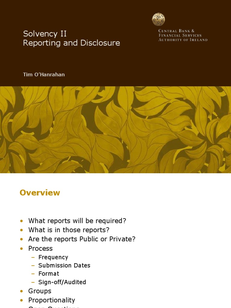 A Comprehensive Overview of Solvency II Reporting Requirements ...