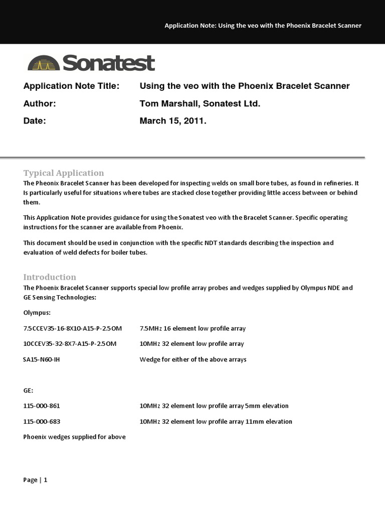 Application Note Phoenix Bracelet Scanner | PDF | Image Scanner | Pipe ...