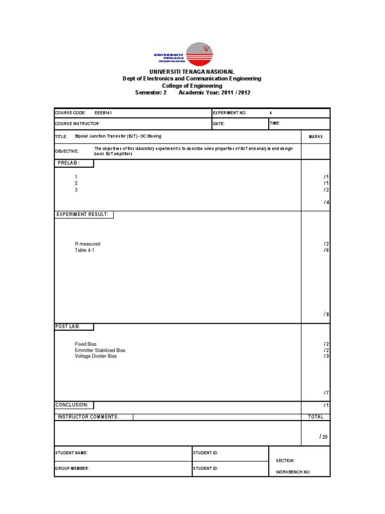Lab 4 Bjt Dc Biasing 1 1112 Pdf