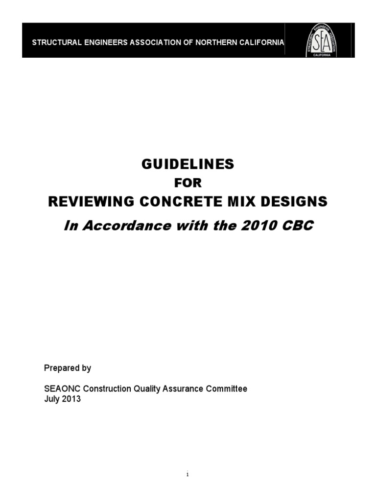 Guidelines For Reviewing Concrete Mix Designs | PDF | Specification ...