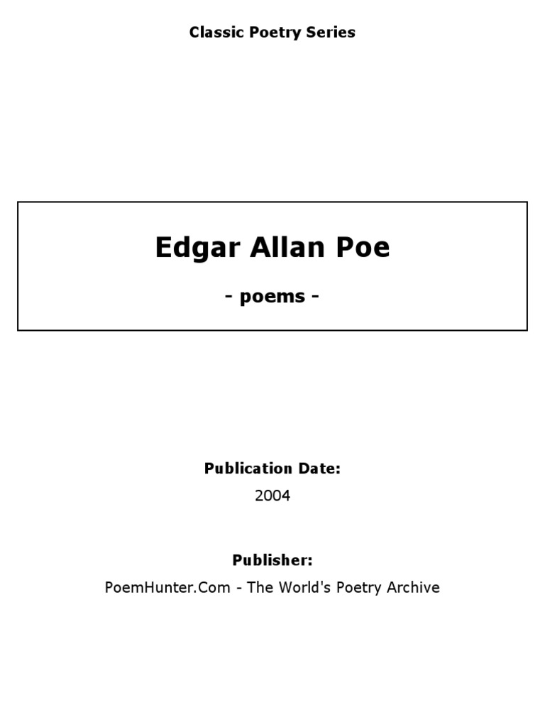 Edgar Allan Poe Poetry Collection | PDF | Edgar Allan Poe