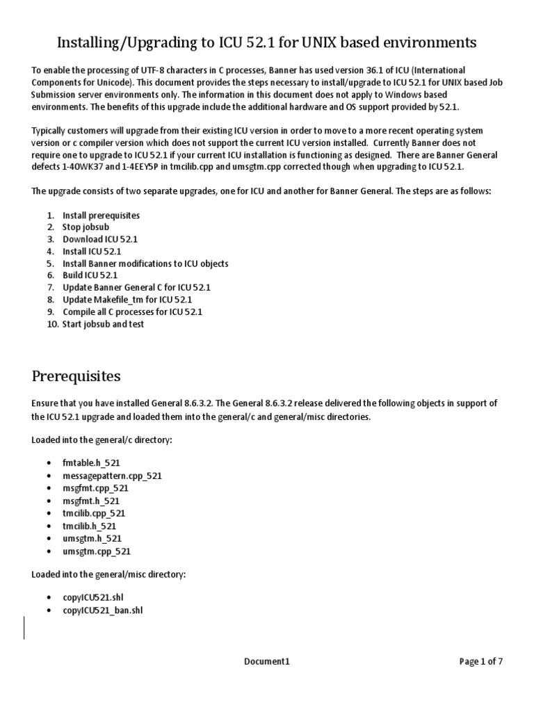 Installing ICU 52 | PDF | C (Programming Language) | Operating System
