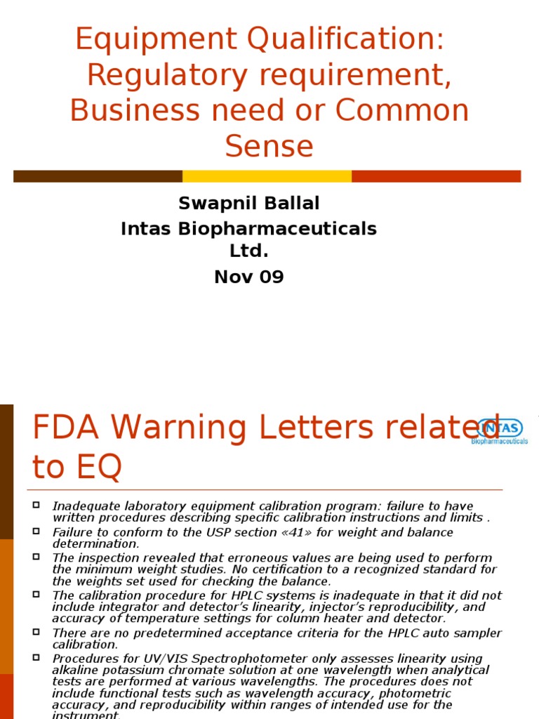 Equipment Qualification in Pharma | PDF | Verification And Validation