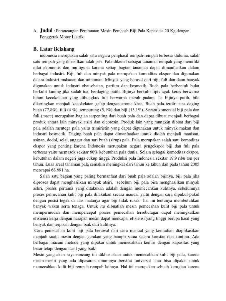 Mesin Pemecah Biji Pala Listrik | PDF | Komputer