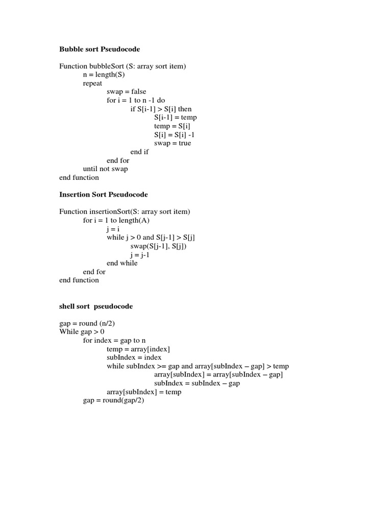 Bubble Sort Pseudocode Combinatorics Computational Science 3116