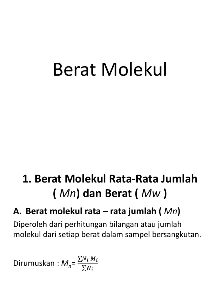 Berat Mol Dan Larutan Polimer | PDF | Metode & Bahan Ajar | Sains & Matematika