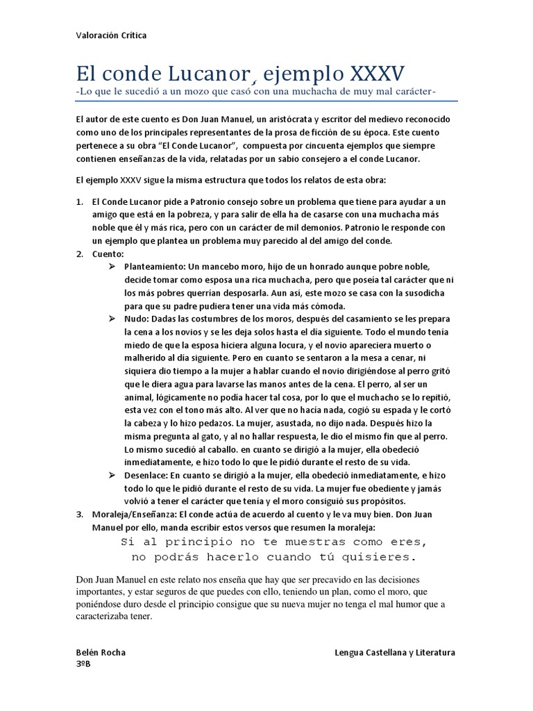 El Conde Lucanor | PDF