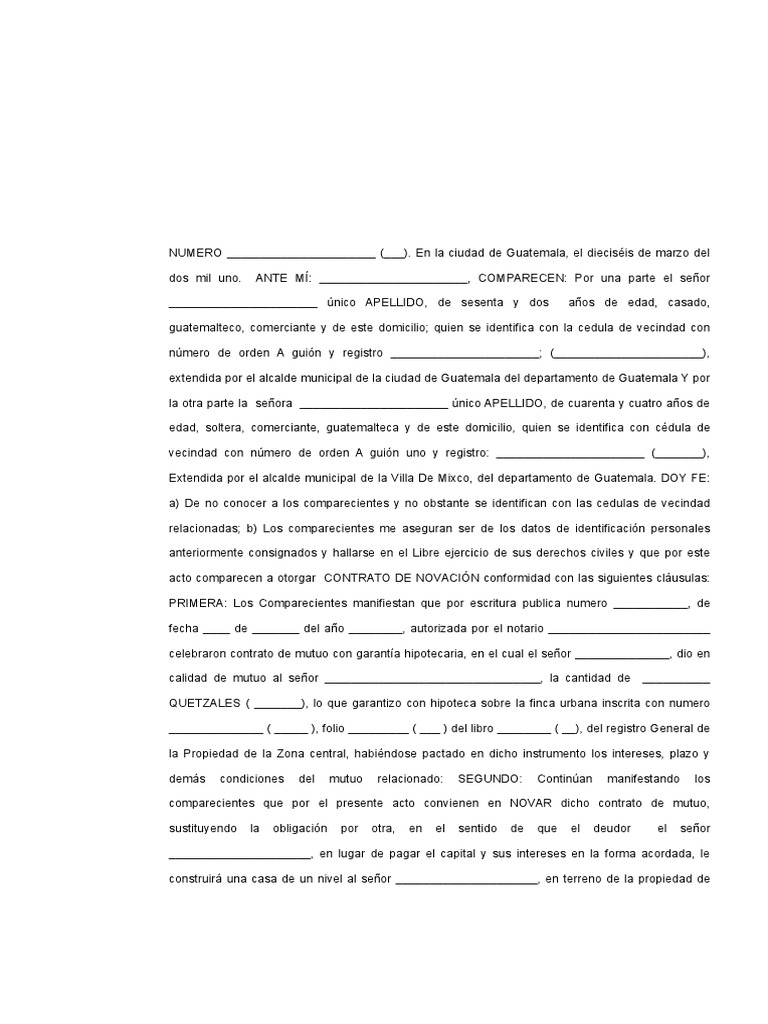 Contrato de Novacion | PDF | Justicia | Crimen y violencia Contrato de Novacion | PDF | Justicia | Crimen y violencia