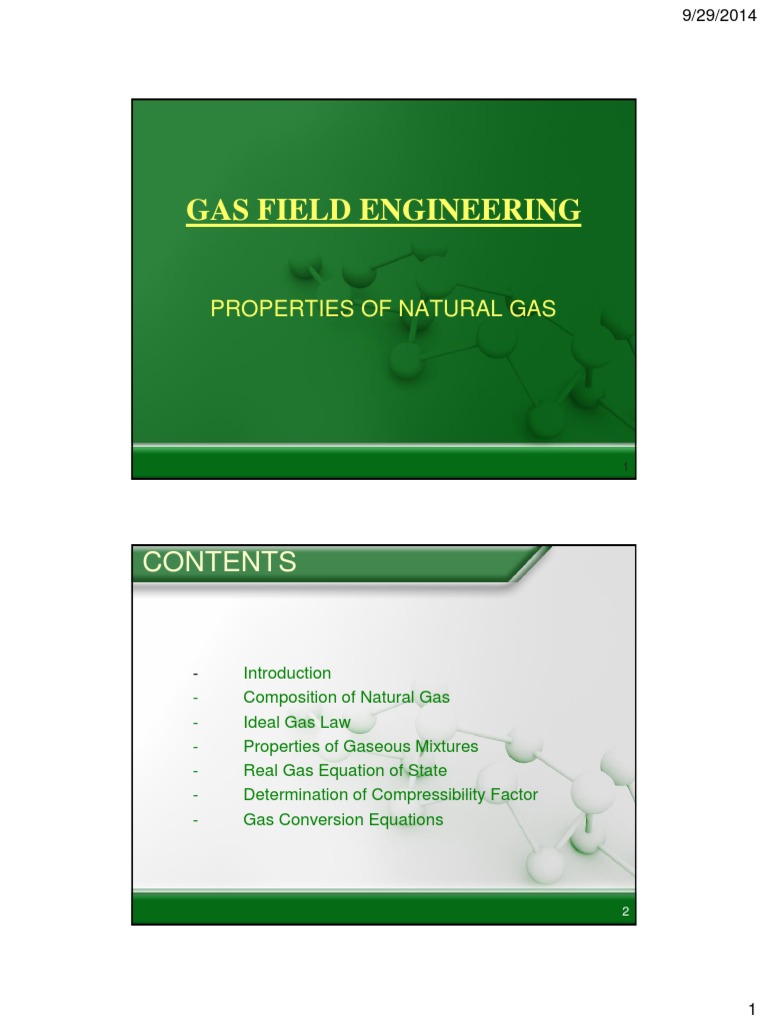 Natural Gas Properties | PDF