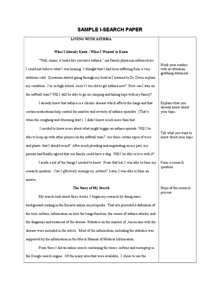 Sample I-Search Paper 2014 | PDF | Allergen | Allergy